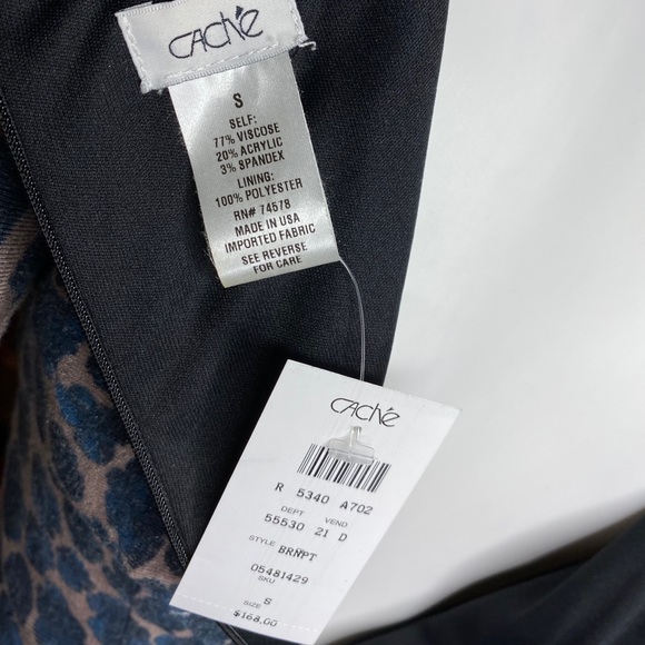 Cache | Dresses | Cache Brown Animal Print Sweater Knit Midi Dress ...